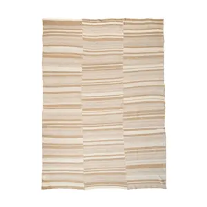 THE ELDER STATESMAN Stripe Blanket - Camel,ivory,white