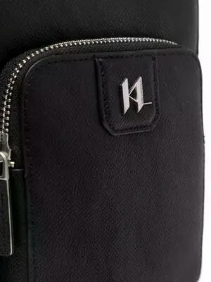 Karl Lagerfeld Monogram Leather Messenger Bag