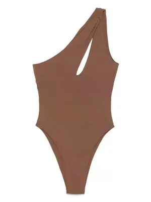 Federica Tosi Cut-out One-shoulder Swimsuit - Brown