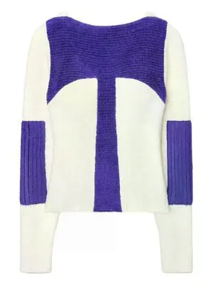 Tory Burch Colour-block Ribbed Sweater - Neutrals