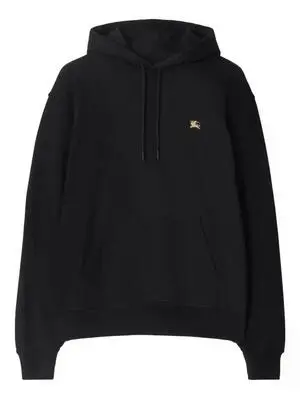 Burberry Equestrian Knight-stitch Hoodie - Black