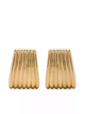 HEAVEN MAYHEM Ribbed Stud Earrings - Gold