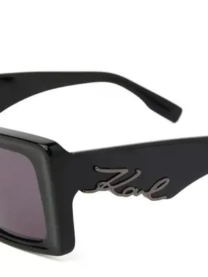 Karl Lagerfeld Cut-out Signature Rectangle Sunglasses