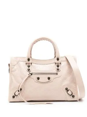Balenciaga City Small Leather Handbag - Beige
