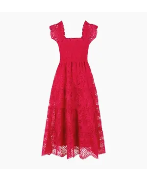 Hill House Home The Ellie Nap Dress - Cerise Lace | Editorialist
