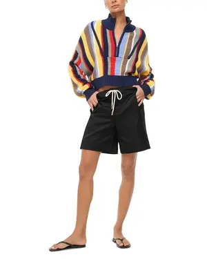 Staud Hampton Cropped Pullover - Montauk Stripe
