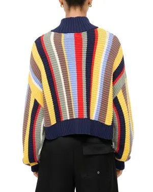 Staud Hampton Cropped Pullover - Montauk Stripe