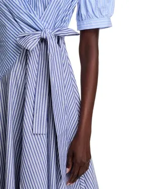 Gracia Striped Side Tie Short Sleeve Dress