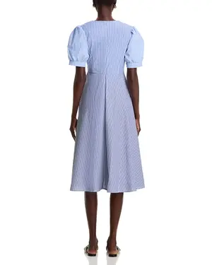 Gracia Striped Side Tie Short Sleeve Dress