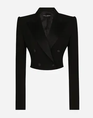 Dolce & Gabbana Short Double-breasted Wool Gabardine Tuxedo Jacket