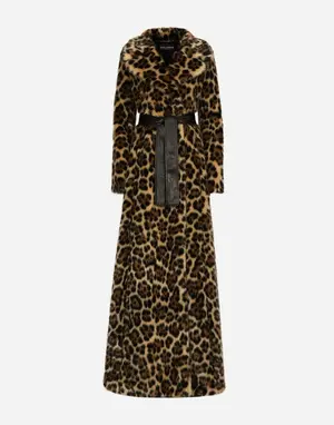 Dolce & Gabbana Long Leopard- Faux Fur Coat