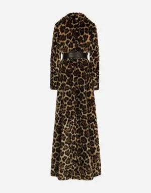Dolce & Gabbana Long Leopard- Faux Fur Coat