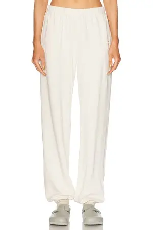 Eterne Boyfriend Lightweight French Terry Pocket Sweatpant - Bone