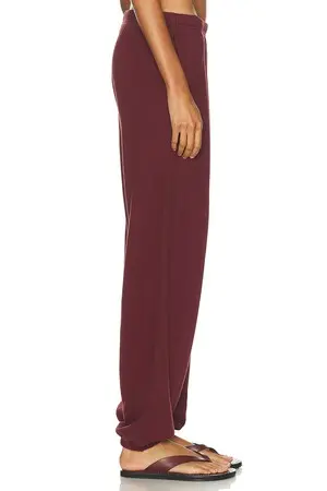 Eterne Boyfriend Lightweight French Terry Pocket Sweatpant - Oxblood