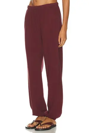 Eterne Boyfriend Lightweight French Terry Pocket Sweatpant - Oxblood