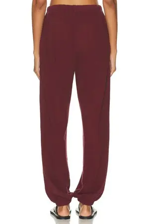 Eterne Boyfriend Lightweight French Terry Pocket Sweatpant - Oxblood
