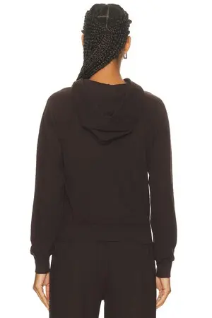 Eterne Shrunken Lightweight French Terry Hoodie Sweatshirt - Espresso