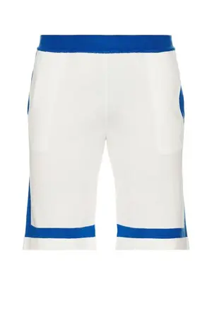 BLUE SKY INN Paneled Knit Shorts - White & Blue