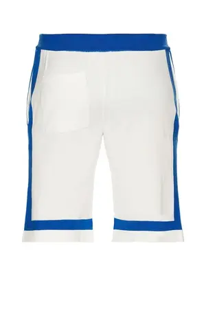 BLUE SKY INN Paneled Knit Shorts - White & Blue