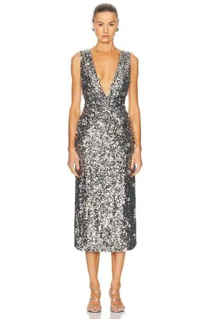 Brandon Maxwell The Santha Metallic Dress