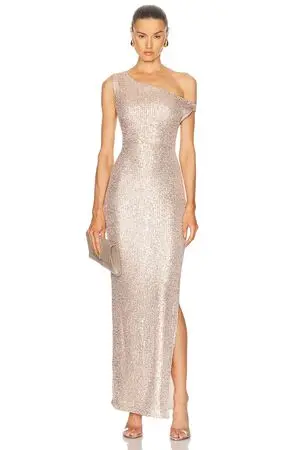 Off-the-Shoulder Side Slit Maxi Gowns