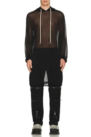 Rick Owens Mesh Hoodie - Black