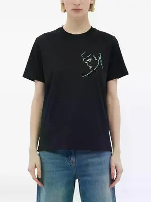 MSGM Embroidered-motif T-shirt