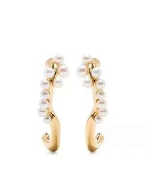 BEATRIZ PALACIOS Pearled Wave Earrings - Gold
