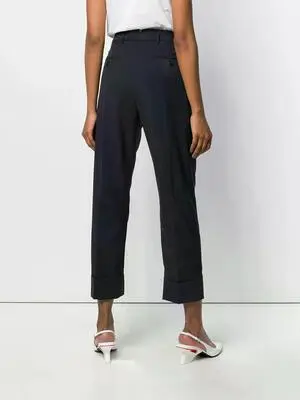 Prada Cropped Tailored Trousers - Blue