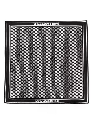 Karl Lagerfeld Monogram Silk Scarf - Black