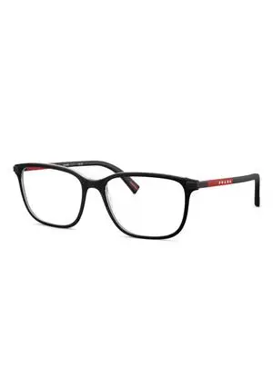 Prada Logo-print Square Frame Glasses - Black