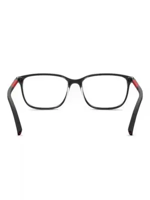 Prada Logo-print Square Frame Glasses - Black
