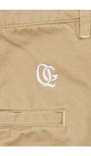 QUIET GOLF Monogram Chino Pant In Beige