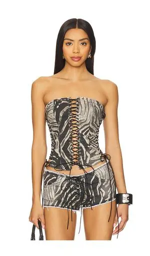 JADED LONDON Odile Corset Top - Zebra