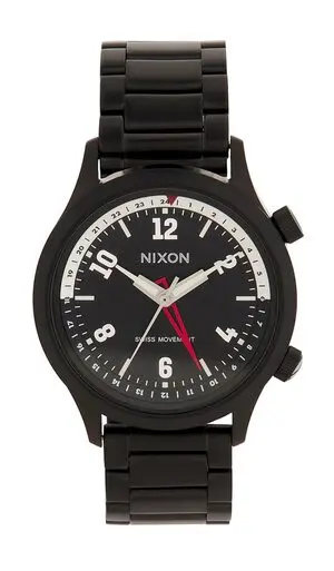 Nixon Drifter Gmt Watch - Super Black & Black Sunray