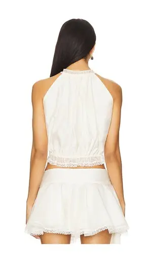 LOVERS AND FRIENDS Annecy Halter Top With Lace Trim