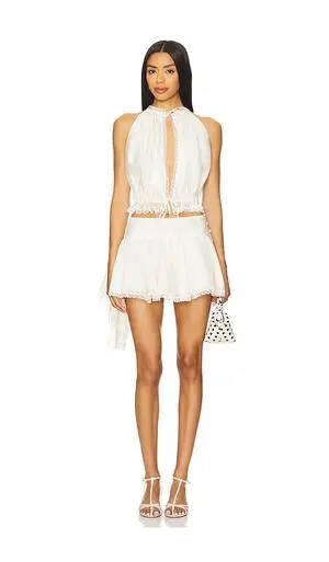 LOVERS AND FRIENDS Annecy Halter Top With Lace Trim