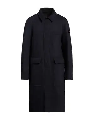 Peuterey Single-breasted Coat In Polyamide, Wool, And Elastane - Blue
