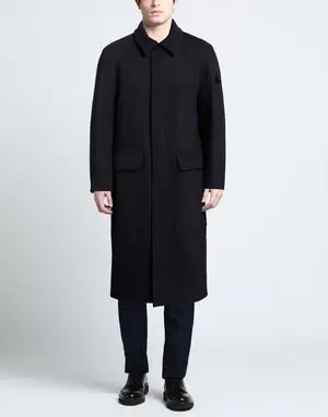 Peuterey Single-breasted Coat In Polyamide, Wool, And Elastane - Blue