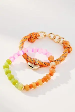 Anthropologie Set Of Two Bracelets Orange