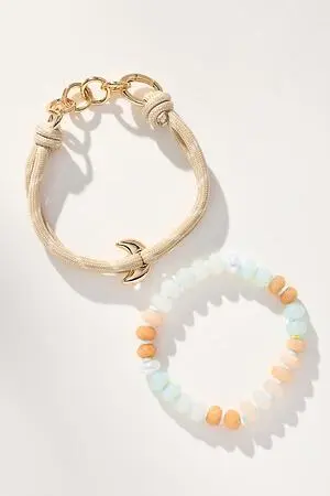 Anthropologie Set Of Two Bracelets Sand