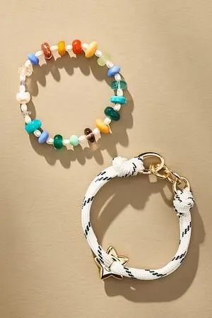 Anthropologie Set Of Two Bracelets - White