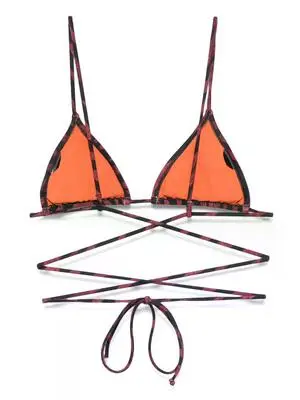 REINA OLGA Tiger-print Triangle Bikini Top