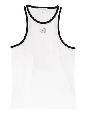 SPORTY & RICH Logo-appliqué Tank Top - White