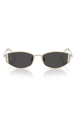 SWAROVSKI 53mm Oval Sunglasses - Pale Gold/dark Grey