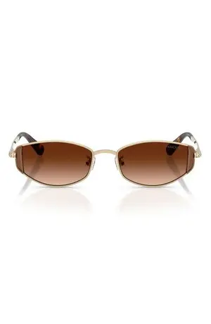 SWAROVSKI 53mm Oval Sunglasses - Pale Gold/gradient Brown