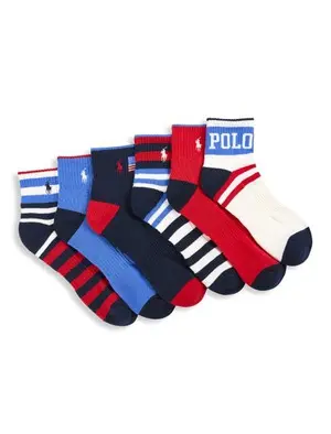 Polo Ralph Lauren Big & Tall 6-pack Quarter-top Athletic Socks - Multi