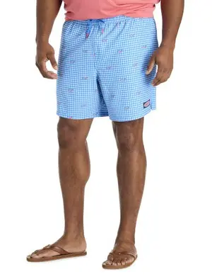 Vineyard Vines Flag Whale Print Swim Trunks
