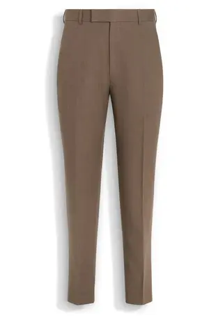 Zegna Linen Flat Front Trousers