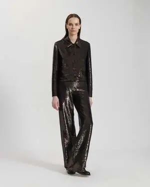 Veronica De Piante Inés Sequin Jacket - Brown
